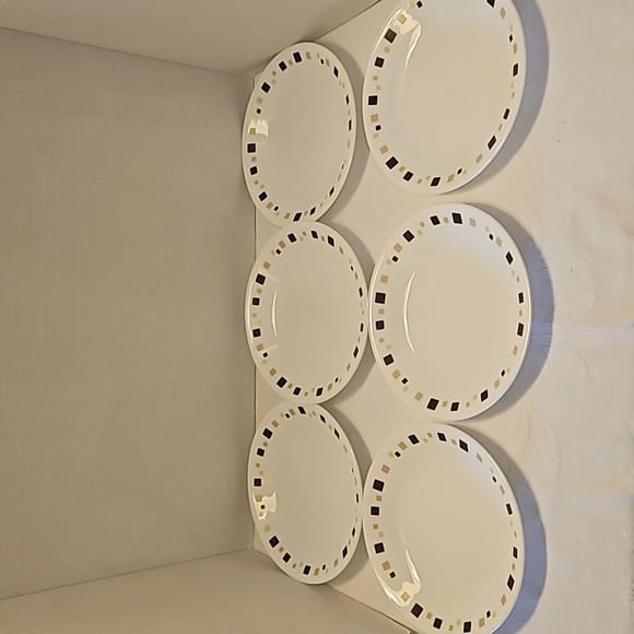 Corelle | Dining | Corelle Geometric Squares Brown Mid Century Modern ...